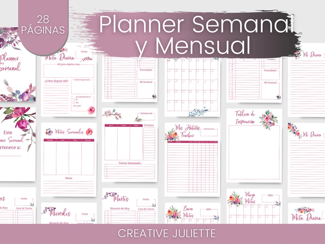 Spanish Planner | Planner Spanish | Printable Planner | Weekly Planner ...