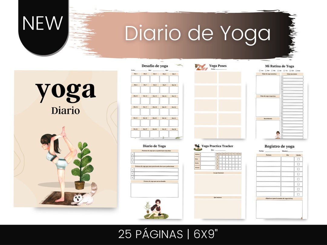 Yoga Planner Spanish Yoga Journal Spanish Yoga Diary Yoga Poses Yournal ...