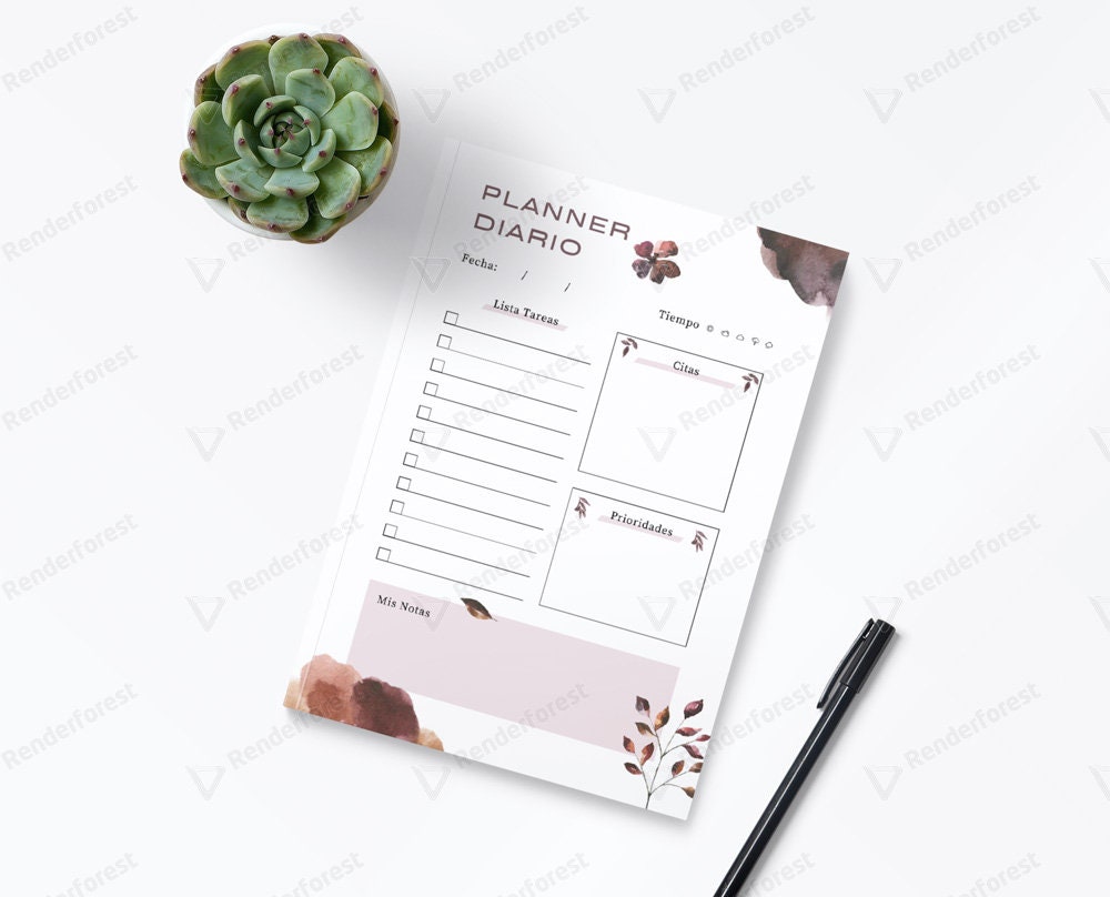 Spanish Daily Planner Printable Planner Weekly Planner Undated Planner ...