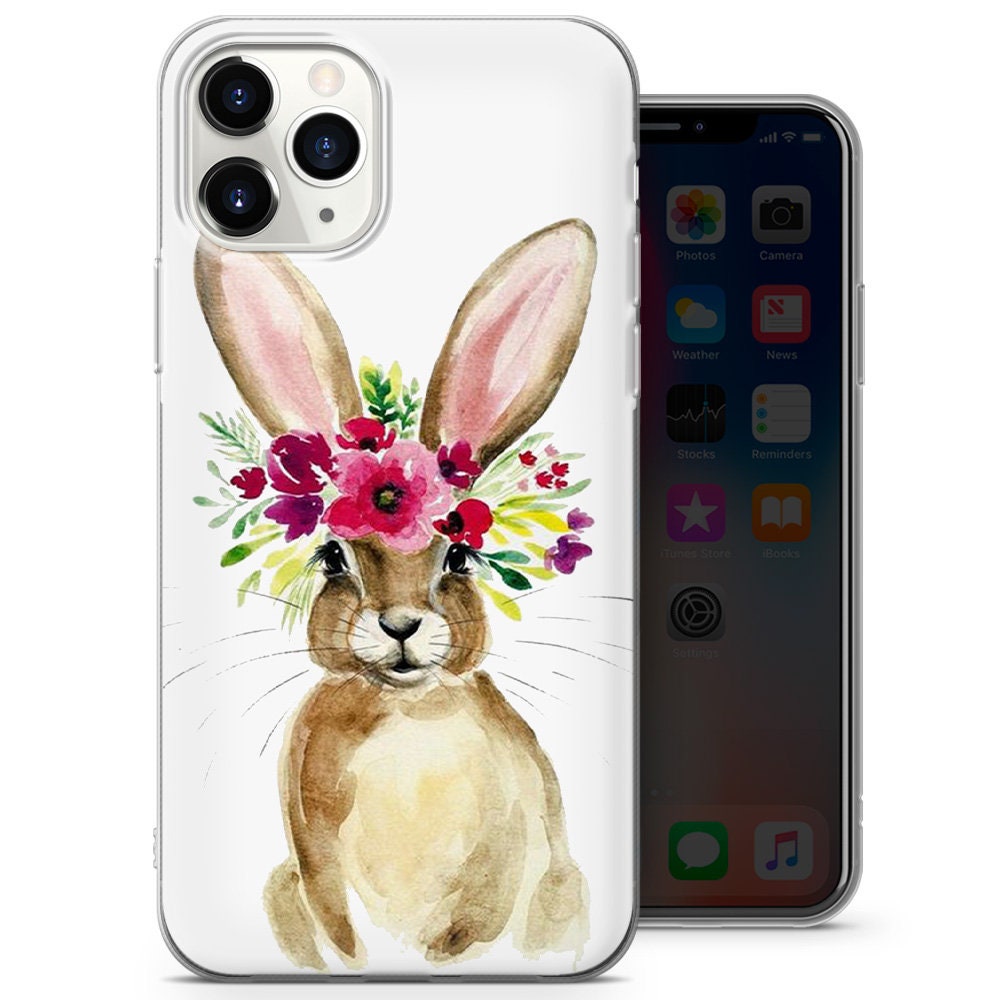 Easter Bunny Iphone Case Vintage Rabbit Flowers Thin Silicone - Etsy