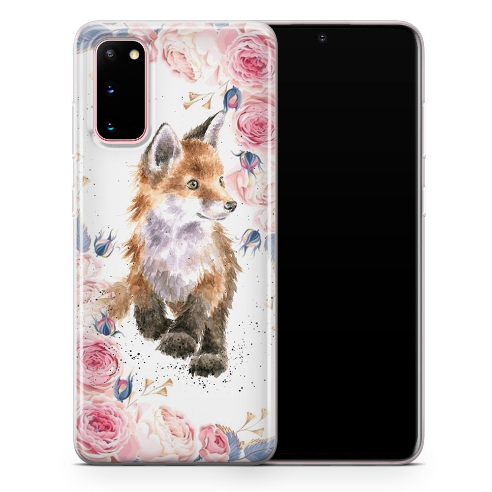FUCHS Tier Baby Fuchs floral Aquarell Malerei süße dünne Silikon ...