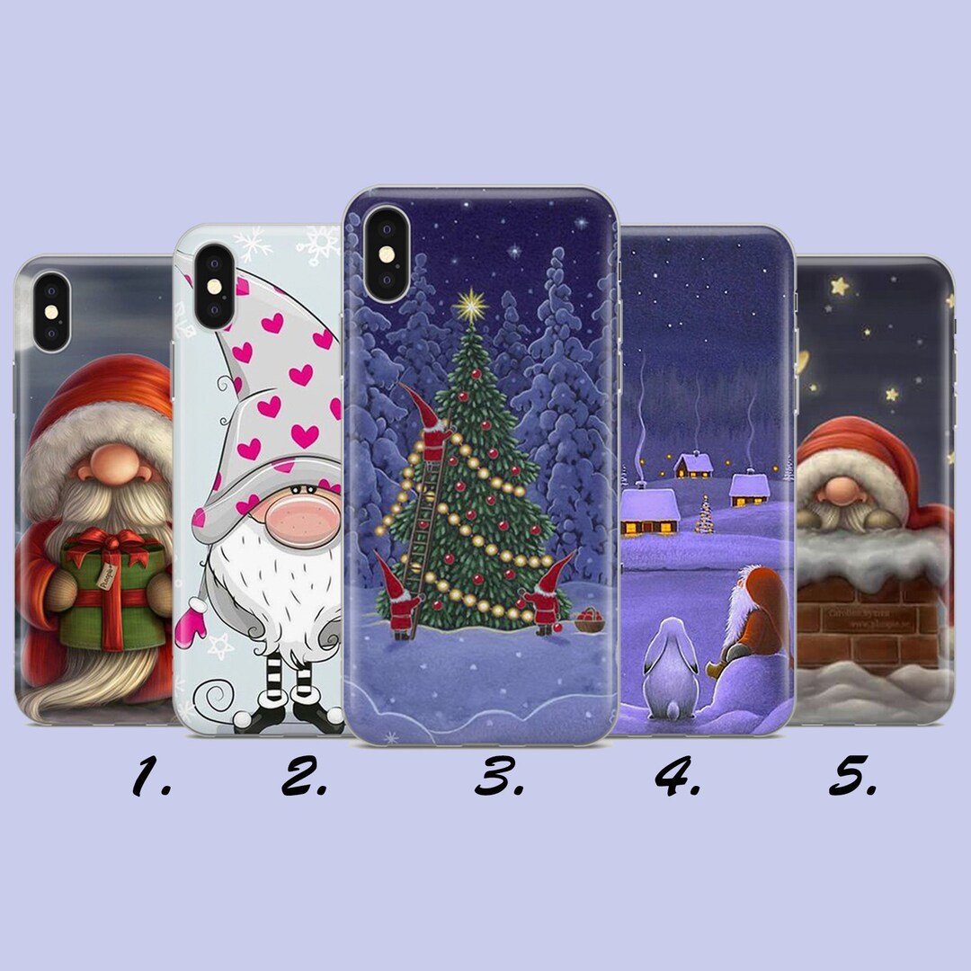 CHRISTMAS Phone Case Funny XMAS Santa Gnomes Winter Thin Silicone Gel ...