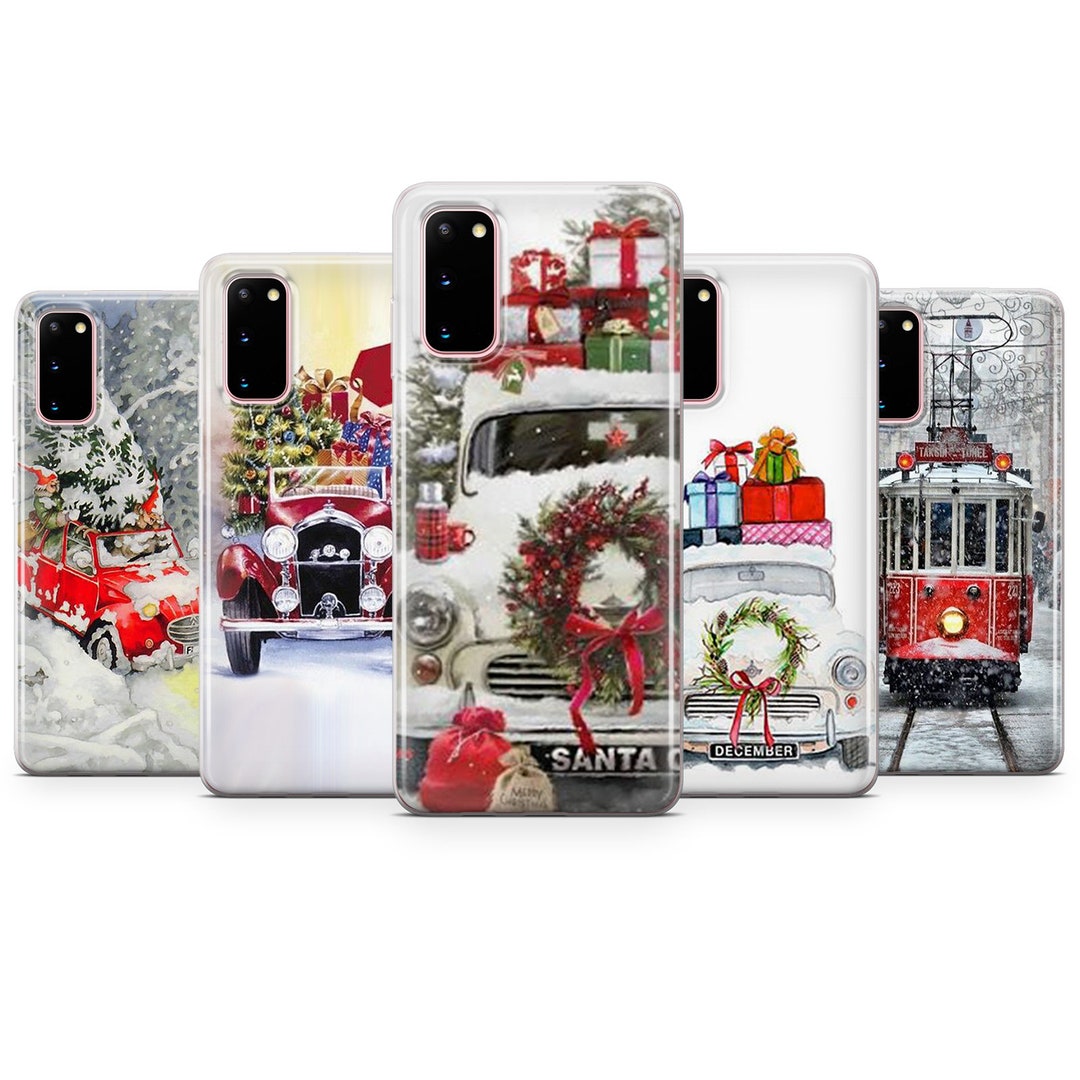 CHRISTMAS VINTAGE Phone Cover Xmas Festive Truck Gift Silicone Phone ...