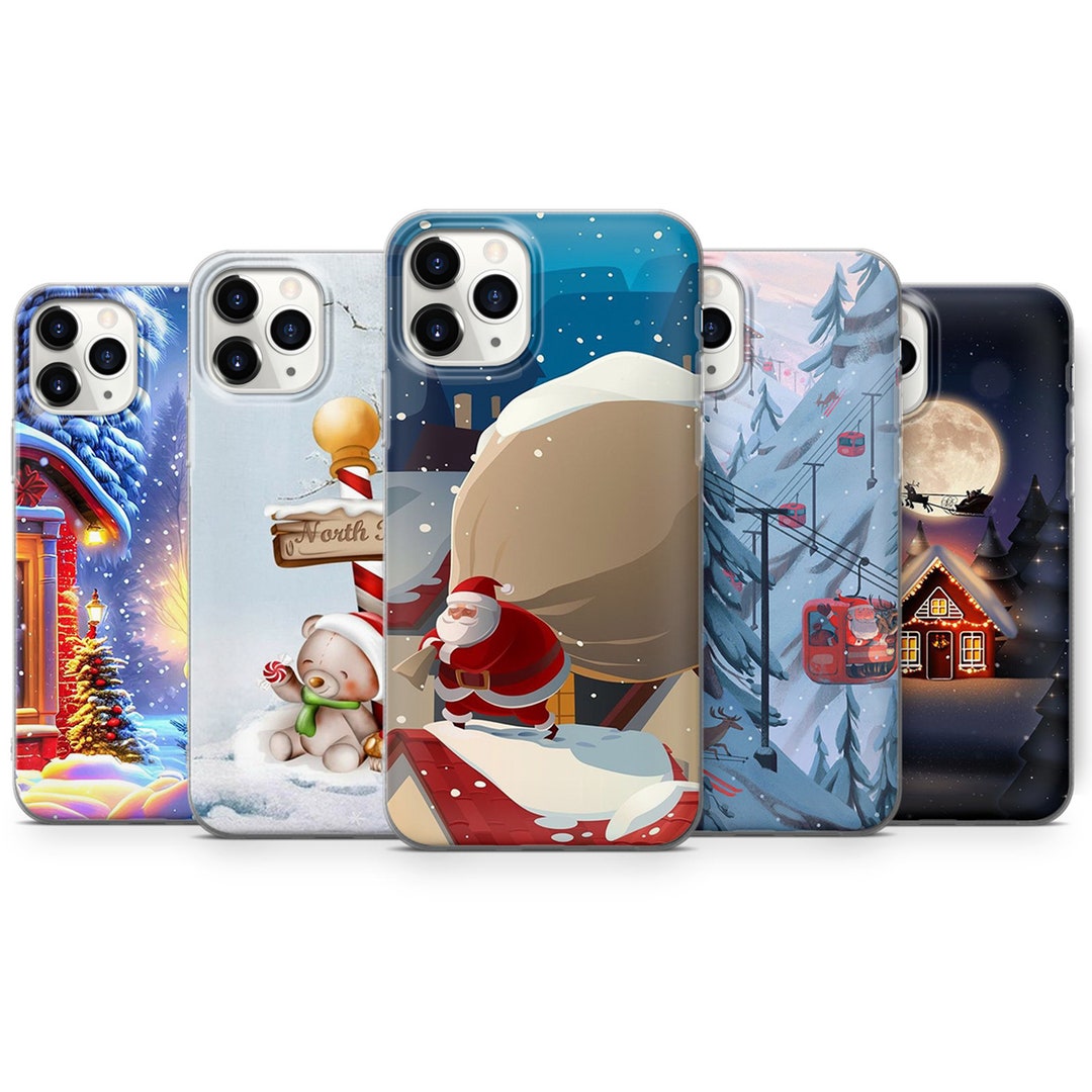 CHRISTMAS Phone Cover Xmas Santa Sleigh Snowman Silicone Phone Case ...