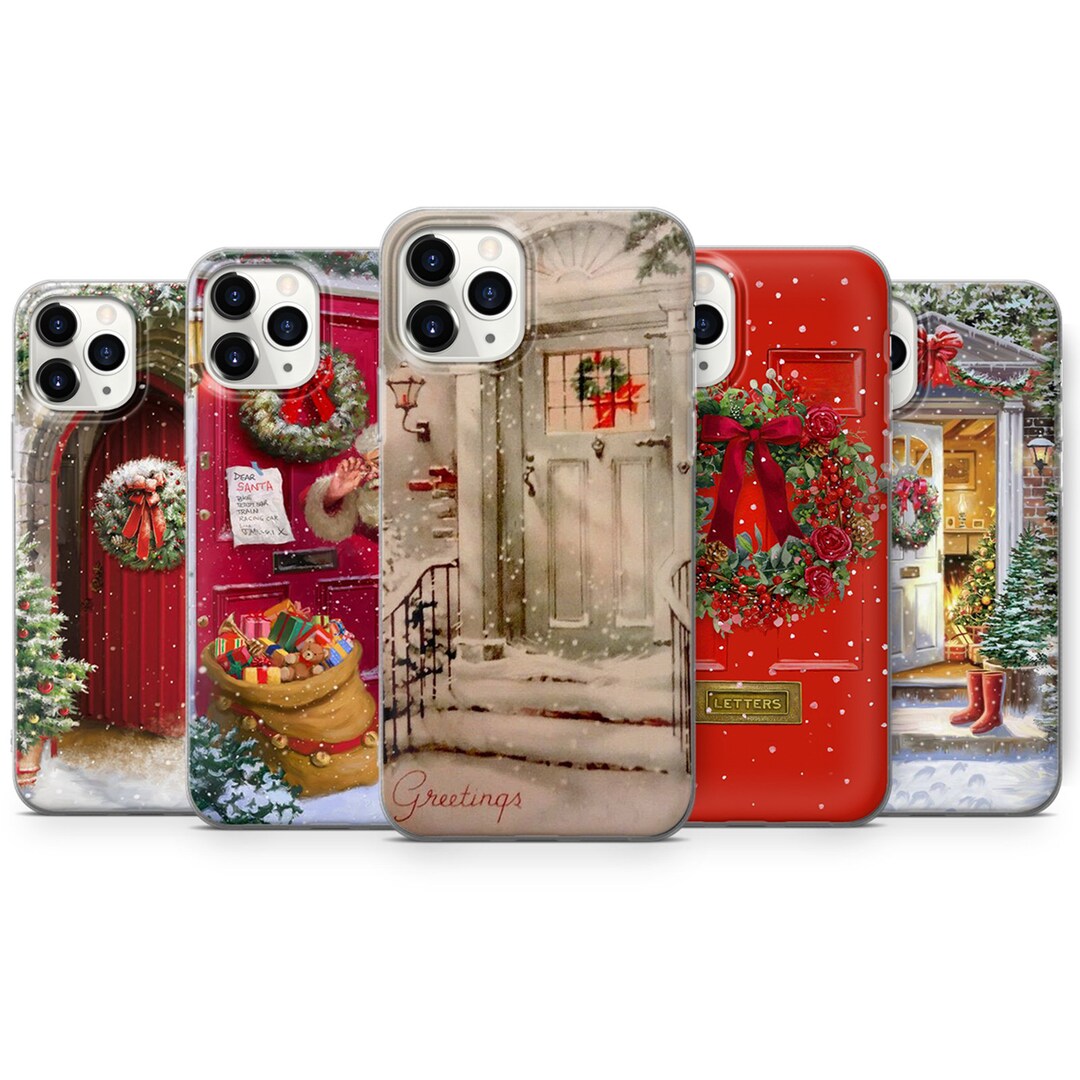 CHRISTMAS DOOR Phone Cover Xmas Gifts Silicone Phone Case Cover Fits ...