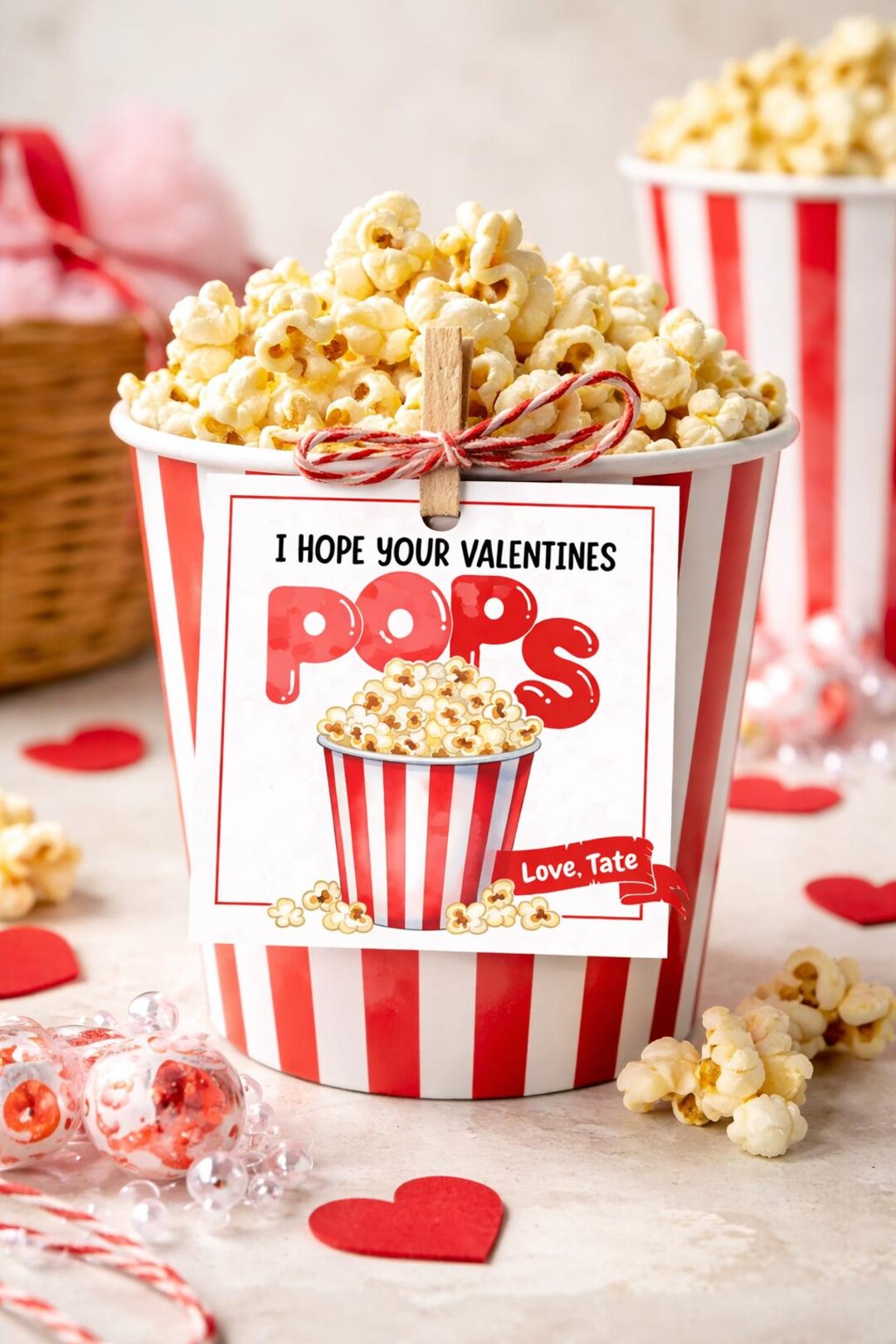 Popcorn Valentine Gift Tag | I Hope Your Valentine Pops | Printable ...