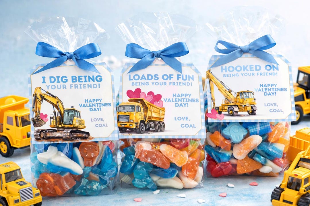 Construction Valentine Gift Tags for Kids | “I Dig Being Your Friend ...
