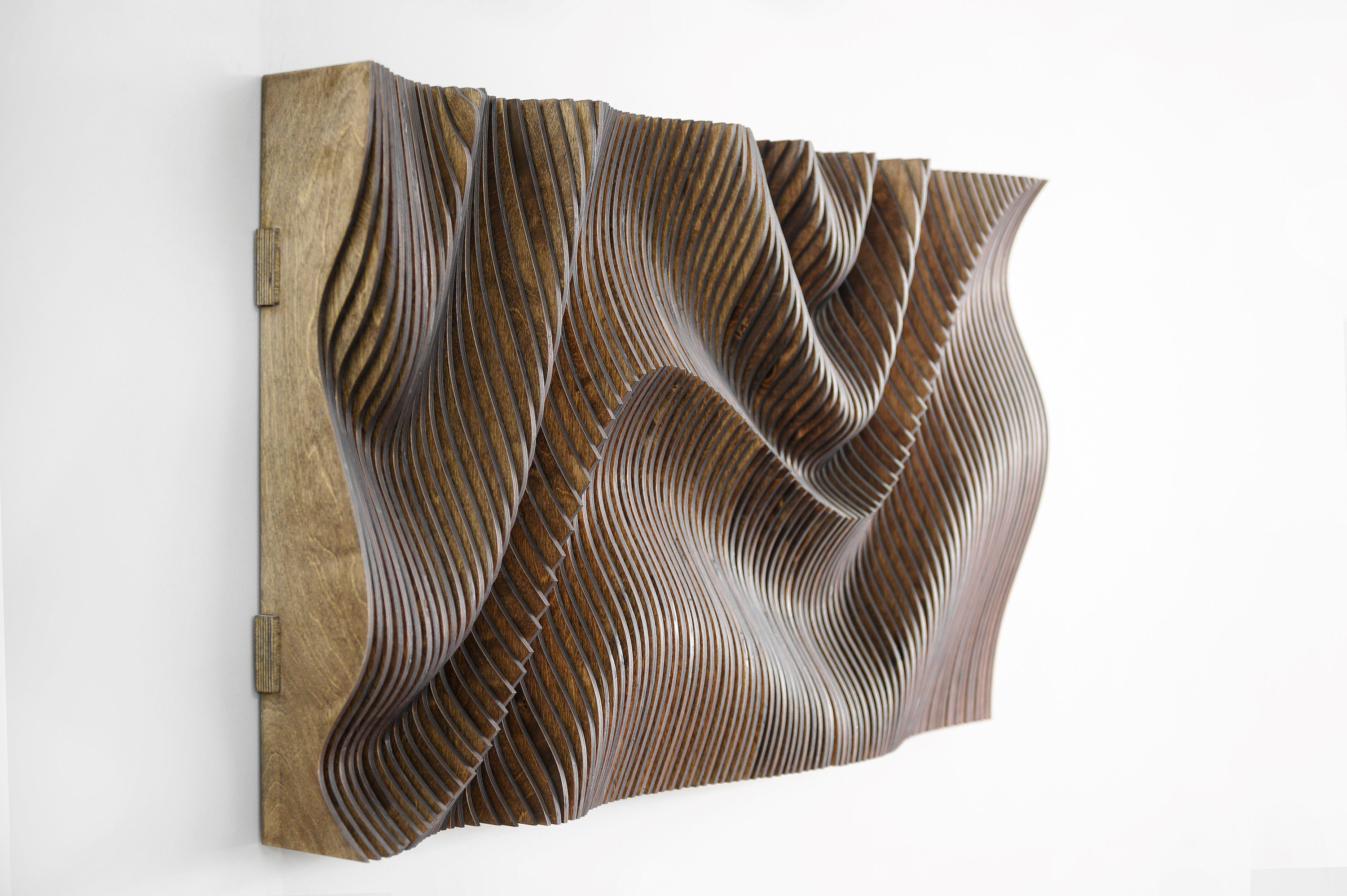 Parametric Wavy Wooden Wall Decor Wooden Wall Art Wavy - Etsy