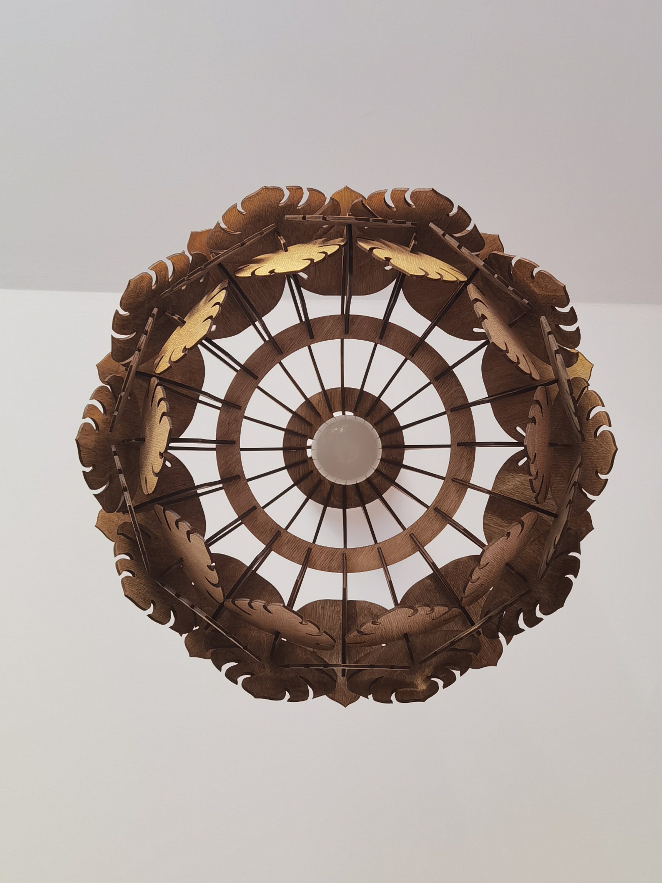 Wooden Pendant Lamp Scandinavian Lamp Wooden Shade Modern Light Fixture ...