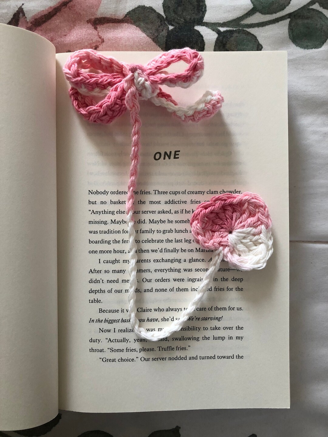 Crochet Bow Bookmark Crochet Bookmark Ribbon Bookmark Heart Bookmark ...
