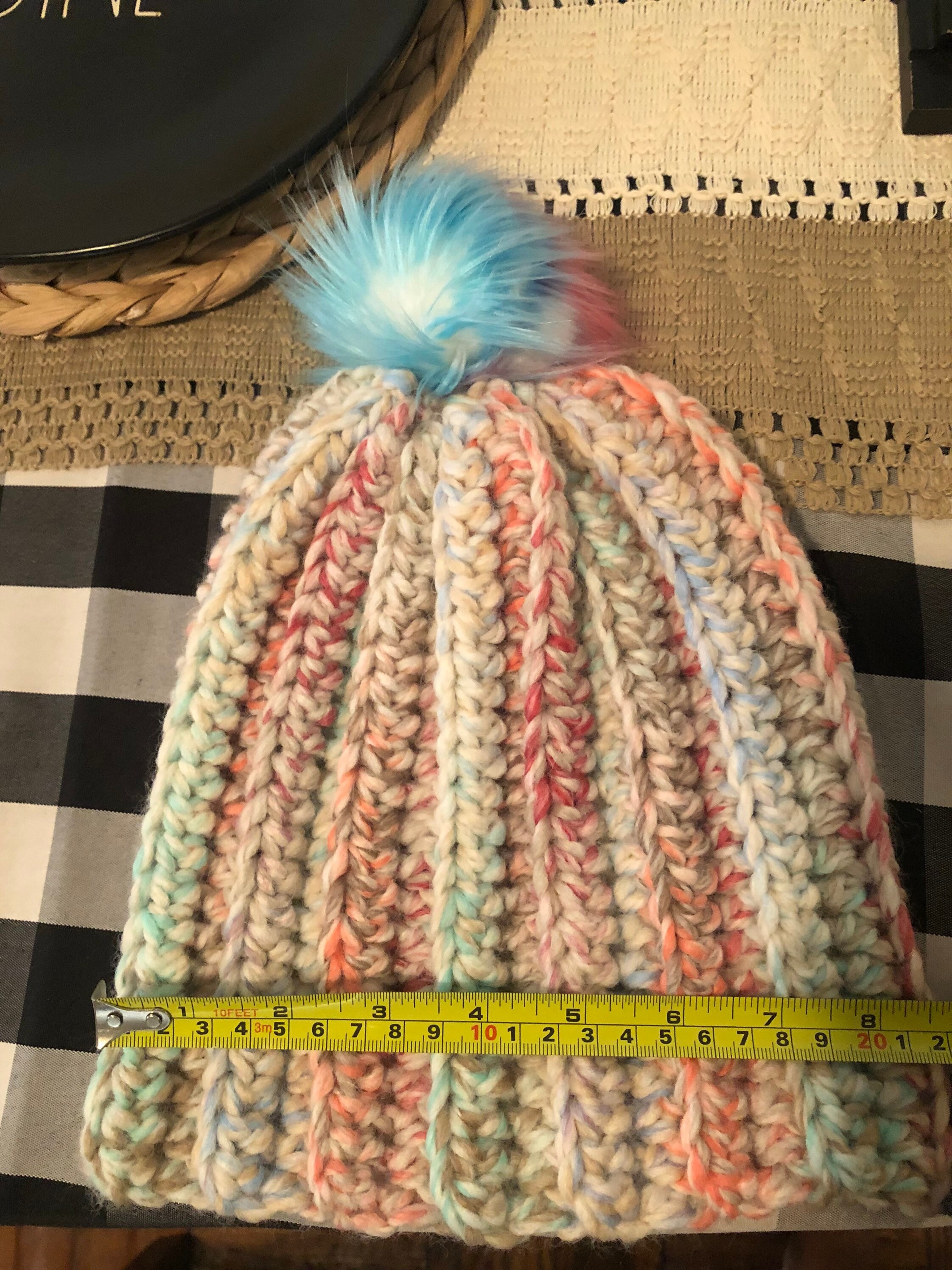 Tik Tok Beanie Hat Pastel Rainbow Crochet Hat Crochet Winter | Etsy