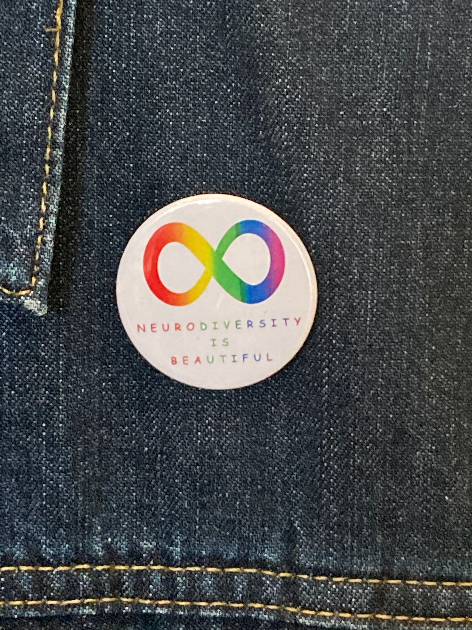 Rainbow Infinity Badge Neurodiversity is Beautiful Pin - Etsy