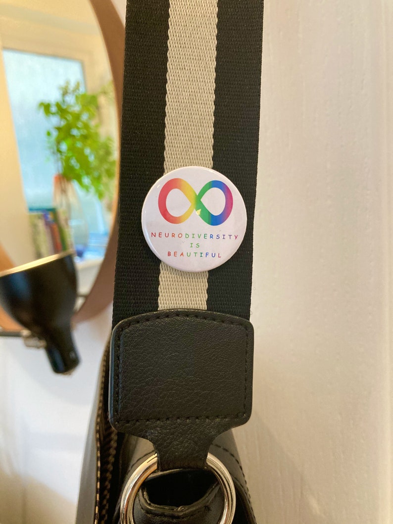 Rainbow Infinity Badge Neurodiversity is Beautiful Pin 38mm/1.5inches ...
