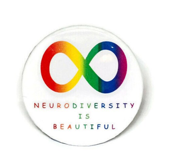 Rainbow Infinity Badge Neurodiversity is Beautiful Pin | Etsy