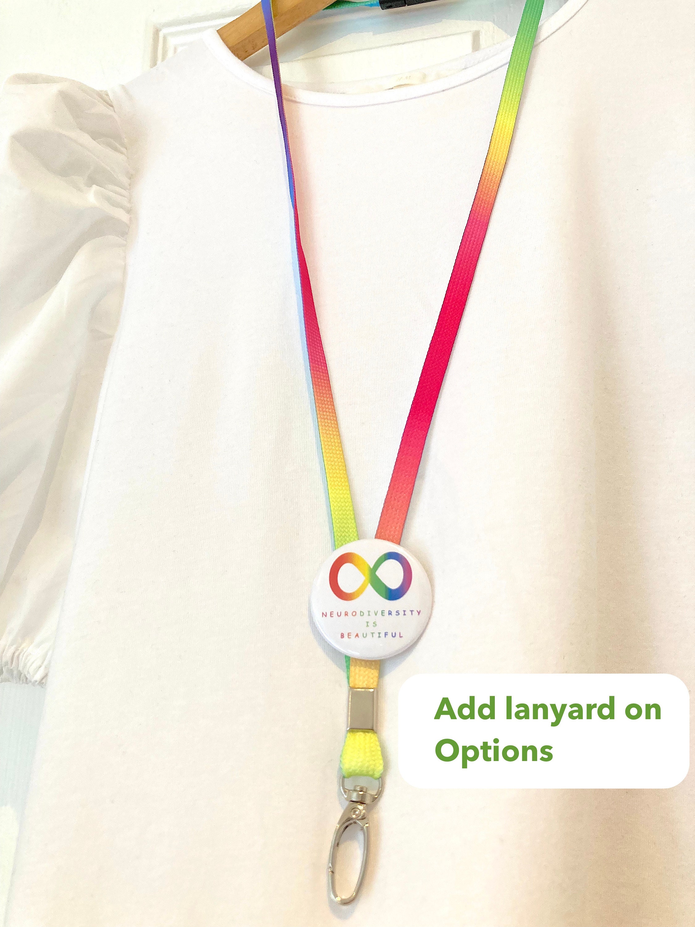 Rainbow Infinity Badge Neurodiversity is Beautiful Pin 38mm/1.5inches ...