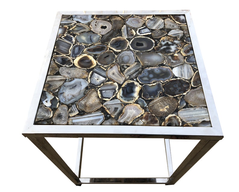 Square Agate Coffee Table Top Counter Desk Agate Bar Table Handmade ...