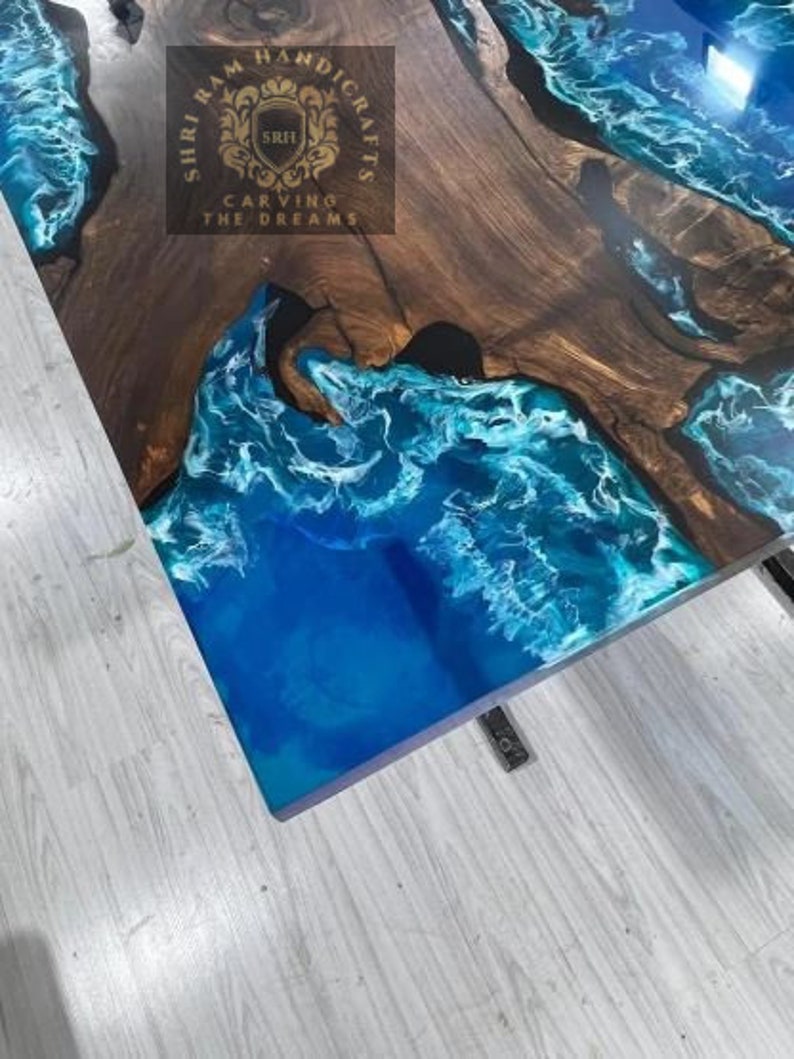 Unique Epoxy Resin River Flow Epoxy Dining Table Live Edge Wood Living Room Table Coffee Table ...