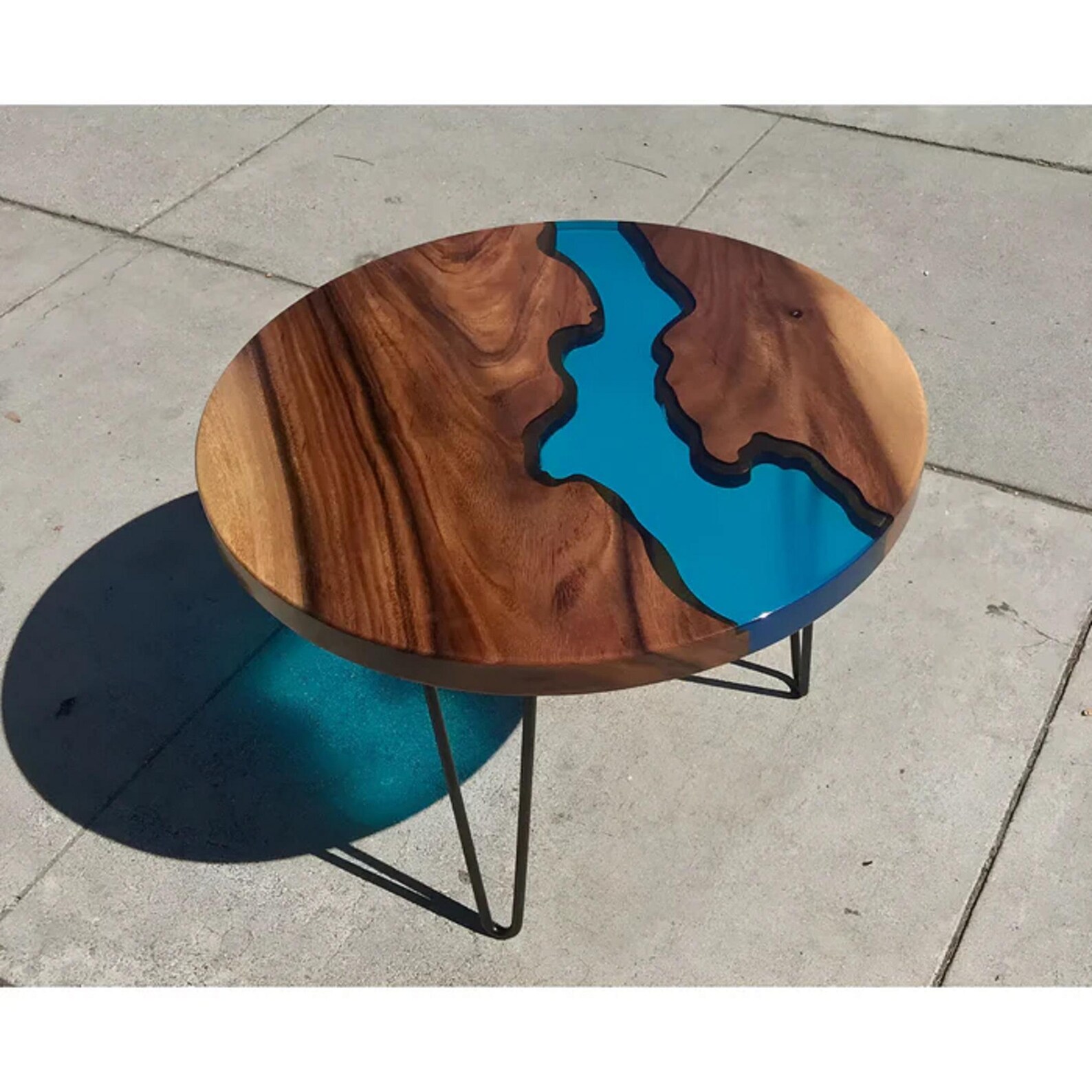 Round Epoxy Table Epoxy Resin River Tabletop Dining and Coffee Table ...