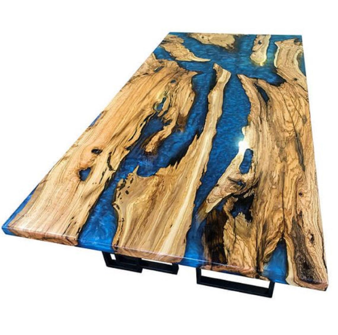 Blue Epoxy Coffee Table Epoxy River Dining Table Multi Epoxy River and ...
