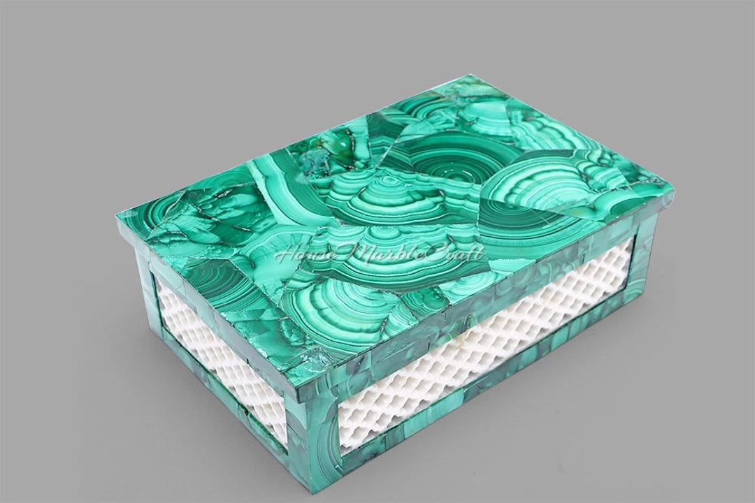 Malachite Box With Lattice Work Design Handmade Gift Her 4x3x2 - Etsy
