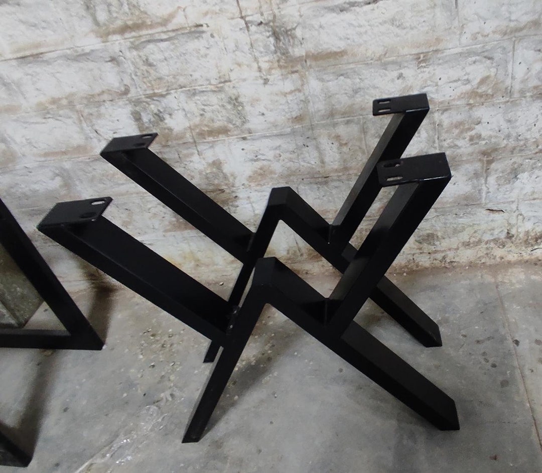 Black Epoxy Table Legs, Mild Steel A-V Joint Pair - Etsy