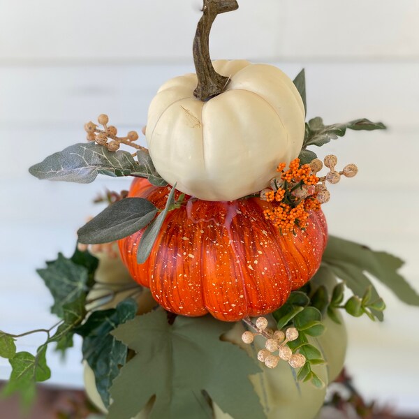 Stacked Pumpkin Decorations - Etsy