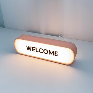 Welcome Sign Lamp, Welcome Lightbox, Entrance Light Sign, Welcome Desk ...