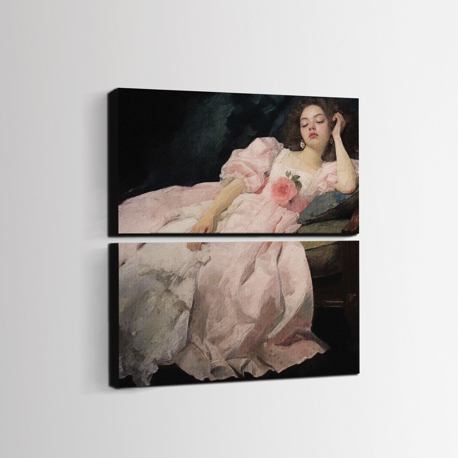 Moody Coquette Portrait Wall Art Canvas Coquette Room Decor - Etsy