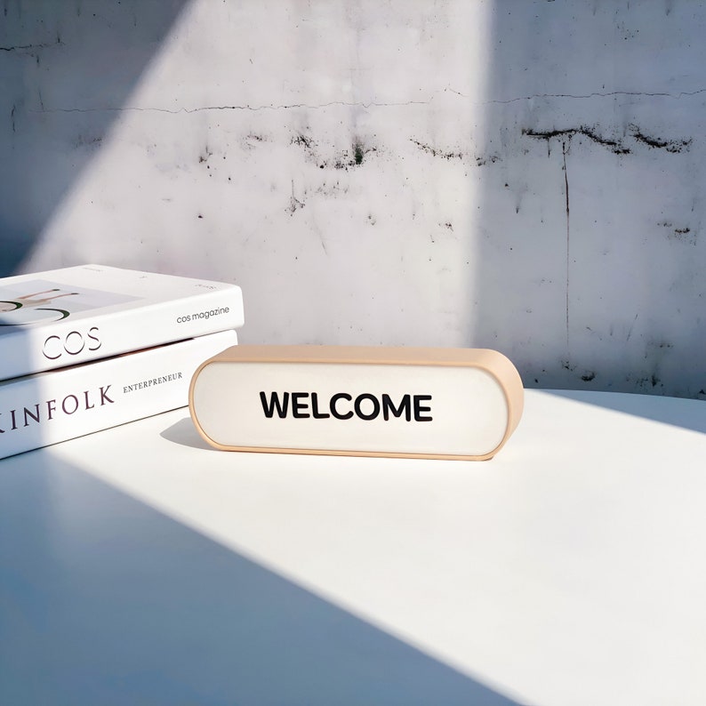 Welcome Sign Lamp, Welcome Lightbox, Entrance Light Sign, Welcome Desk ...
