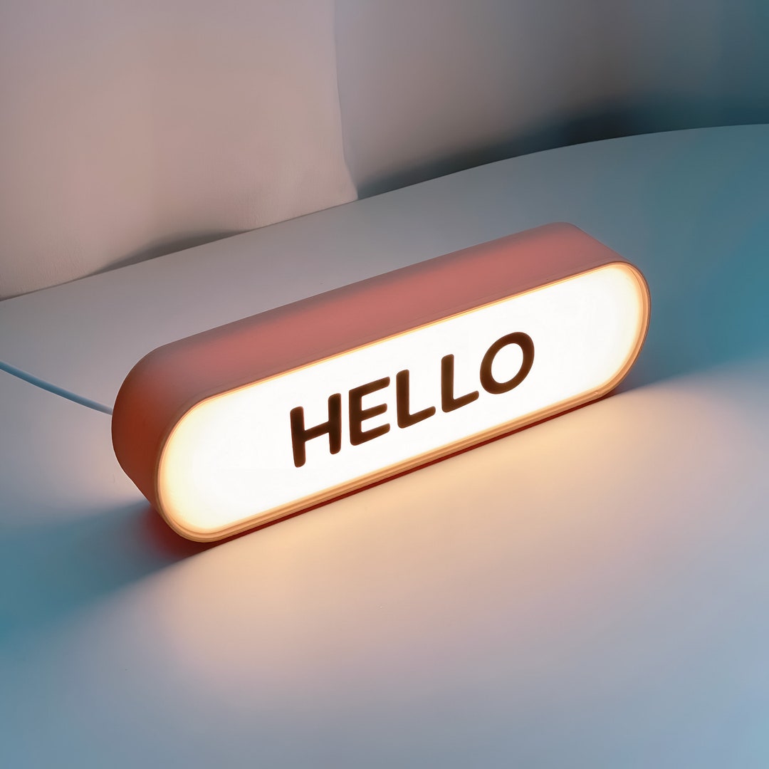 Hello Sign Lamp, Hello Lightbox, Entrance Light Sign, Hello Desk Lamp ...