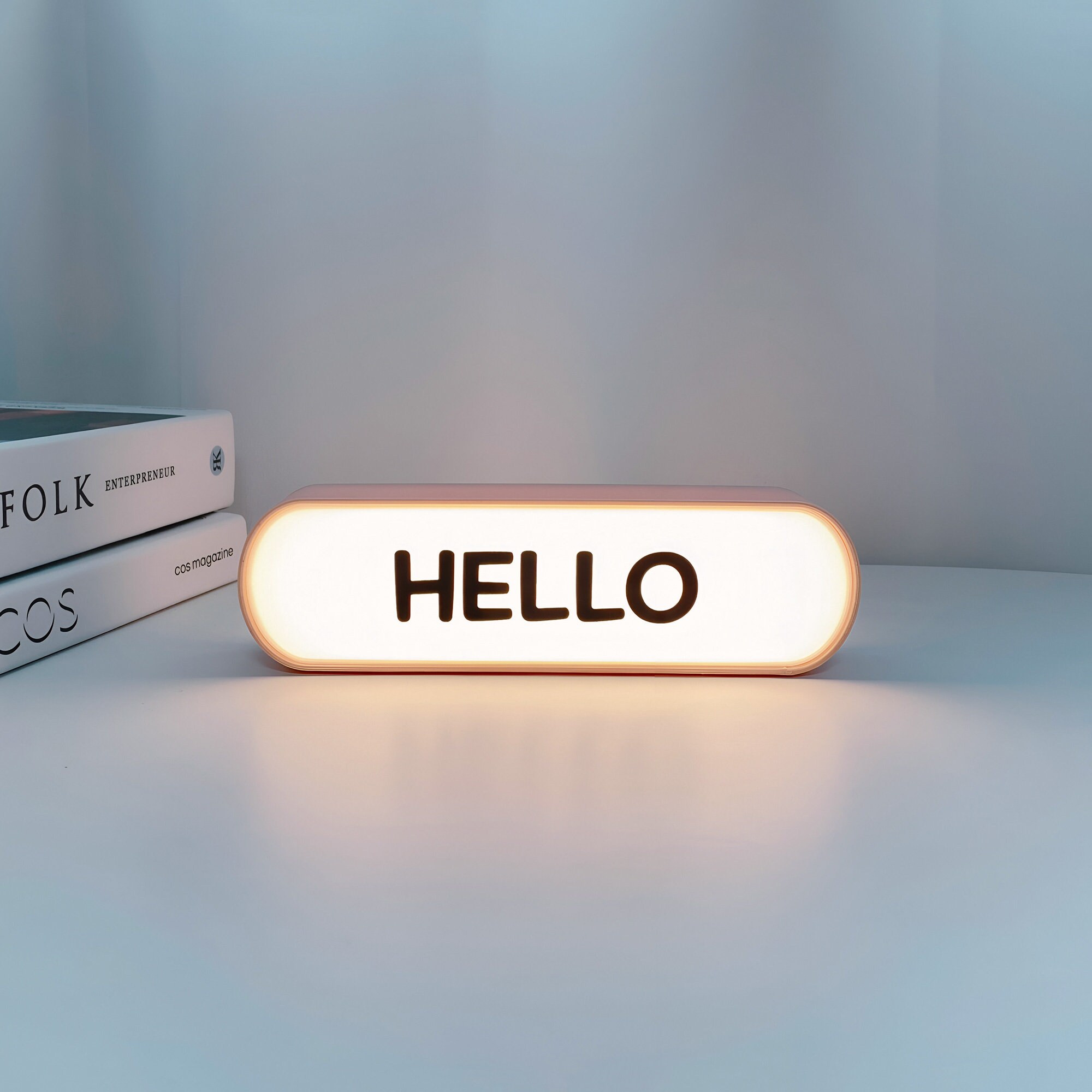 Hello Sign Lamp, Hello Lightbox, Entrance Light Sign, Hello Desk Lamp ...