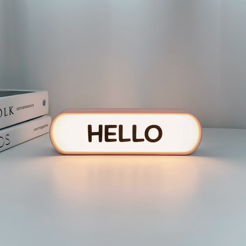 Hello Sign Lamp, Hello Lightbox, Entrance Light Sign, Hello Desk Lamp ...