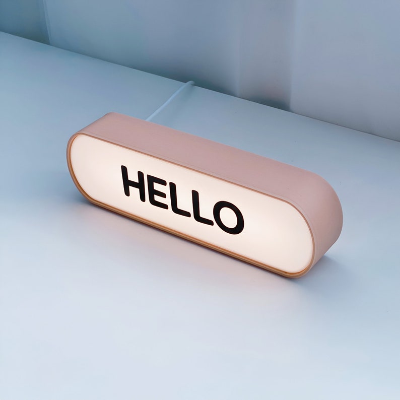 Hello Sign Lamp, Hello Lightbox, Entrance Light Sign, Hello Desk Lamp ...