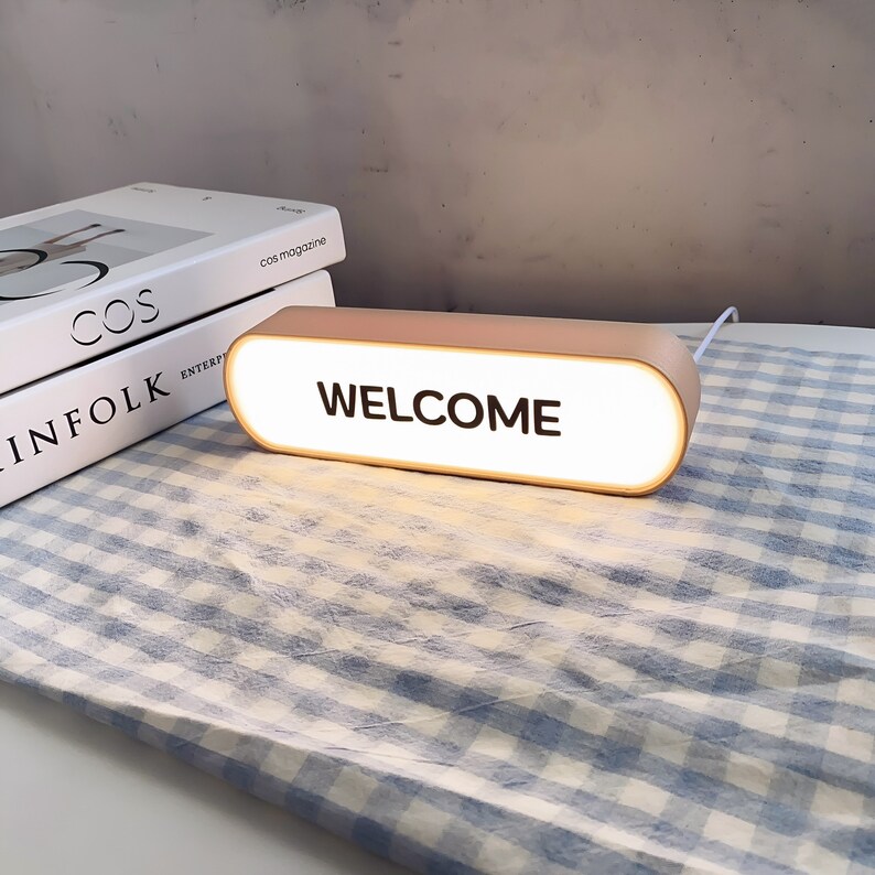 Welcome Sign Lamp, Welcome Lightbox, Entrance Light Sign, Welcome Desk ...