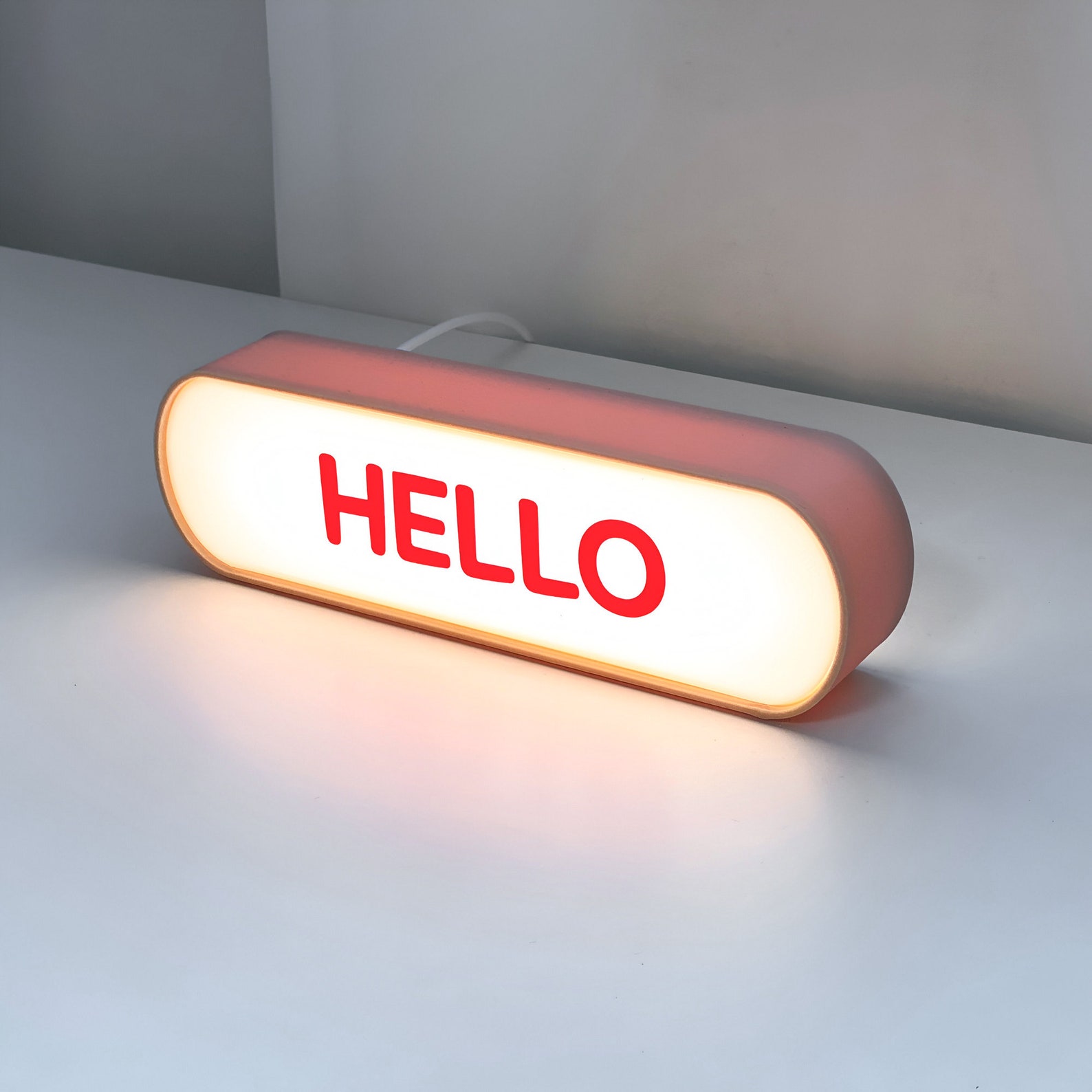 Hello Sign Lamp, Hello Lightbox, Entrance Light Sign, Hello Desk Lamp ...