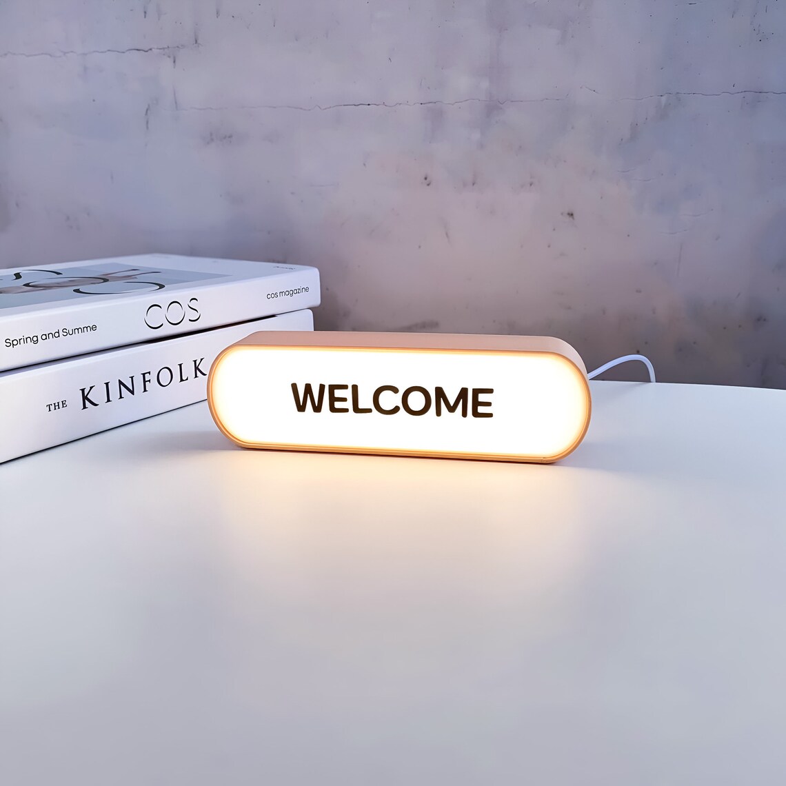 Welcome Sign Lamp, Welcome Lightbox, Entrance Light Sign, Welcome Desk ...