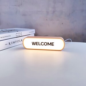 Welcome Sign Lamp, Welcome Lightbox, Entrance Light Sign, Welcome Desk ...
