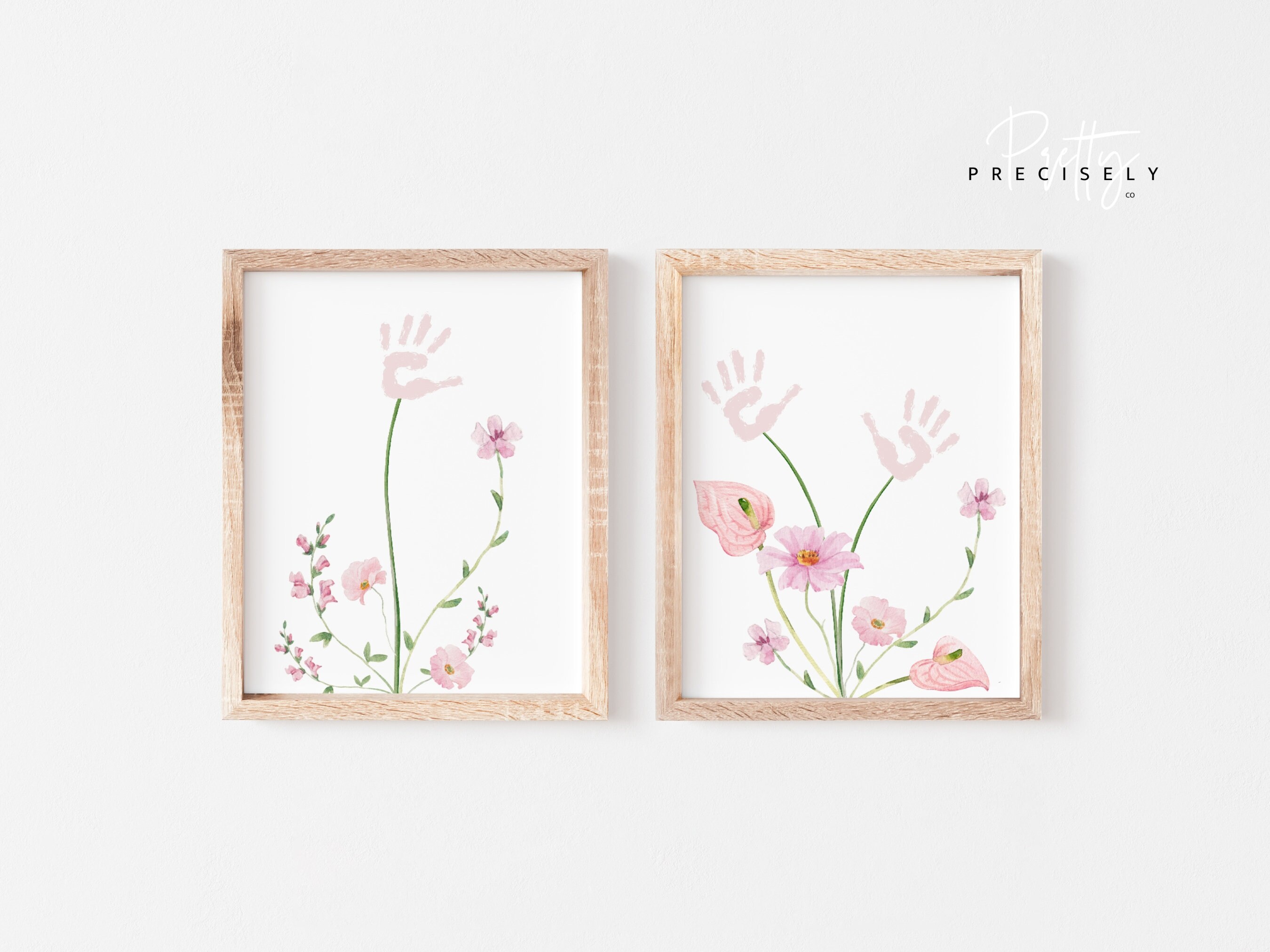 Watercolor Floral Handprint Bouquet DIY Baby Handprint Art Set DIY ...