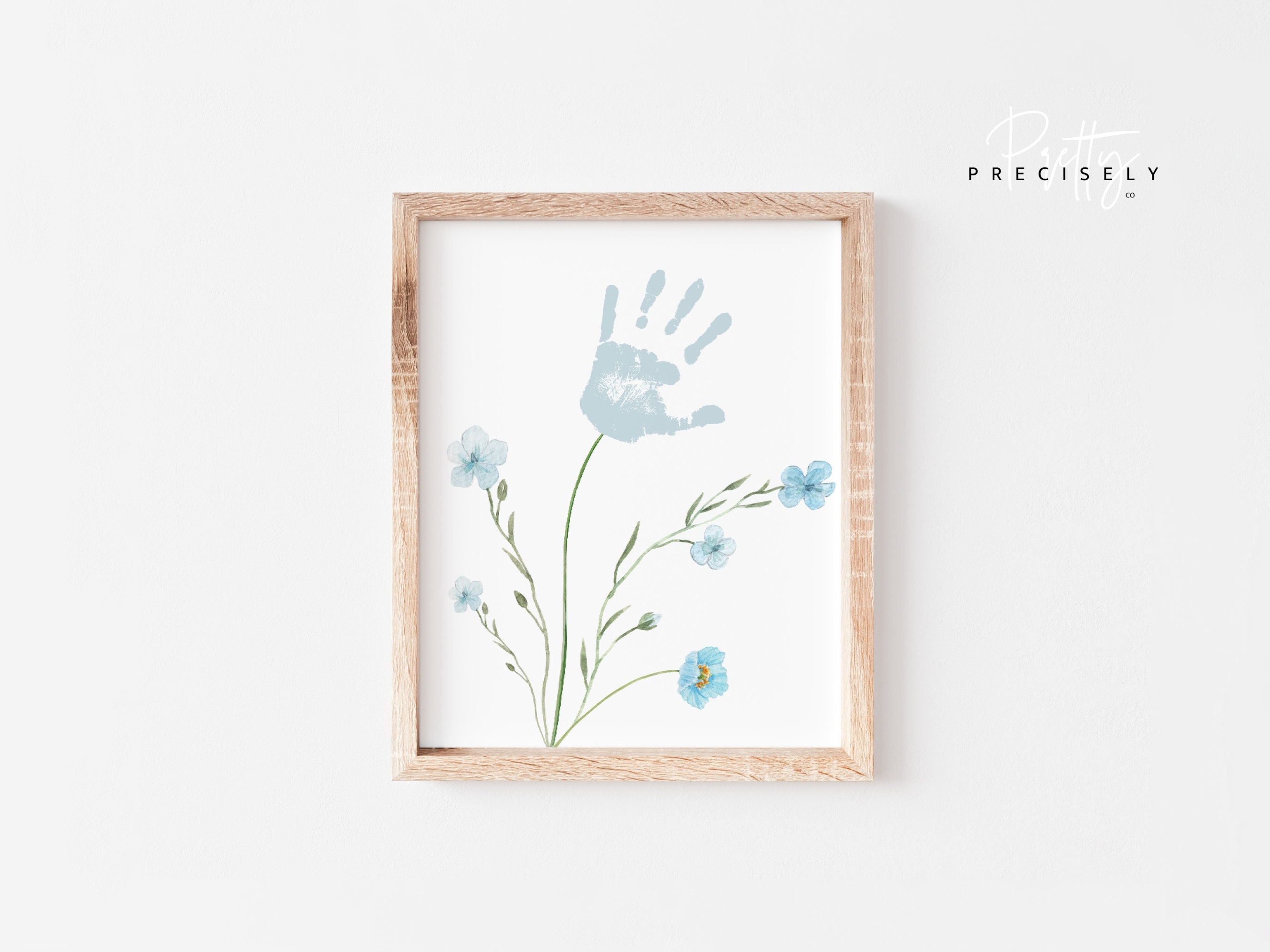 Watercolor Blue Poppy Handprint Art | Keepsake Gift for Parents ...