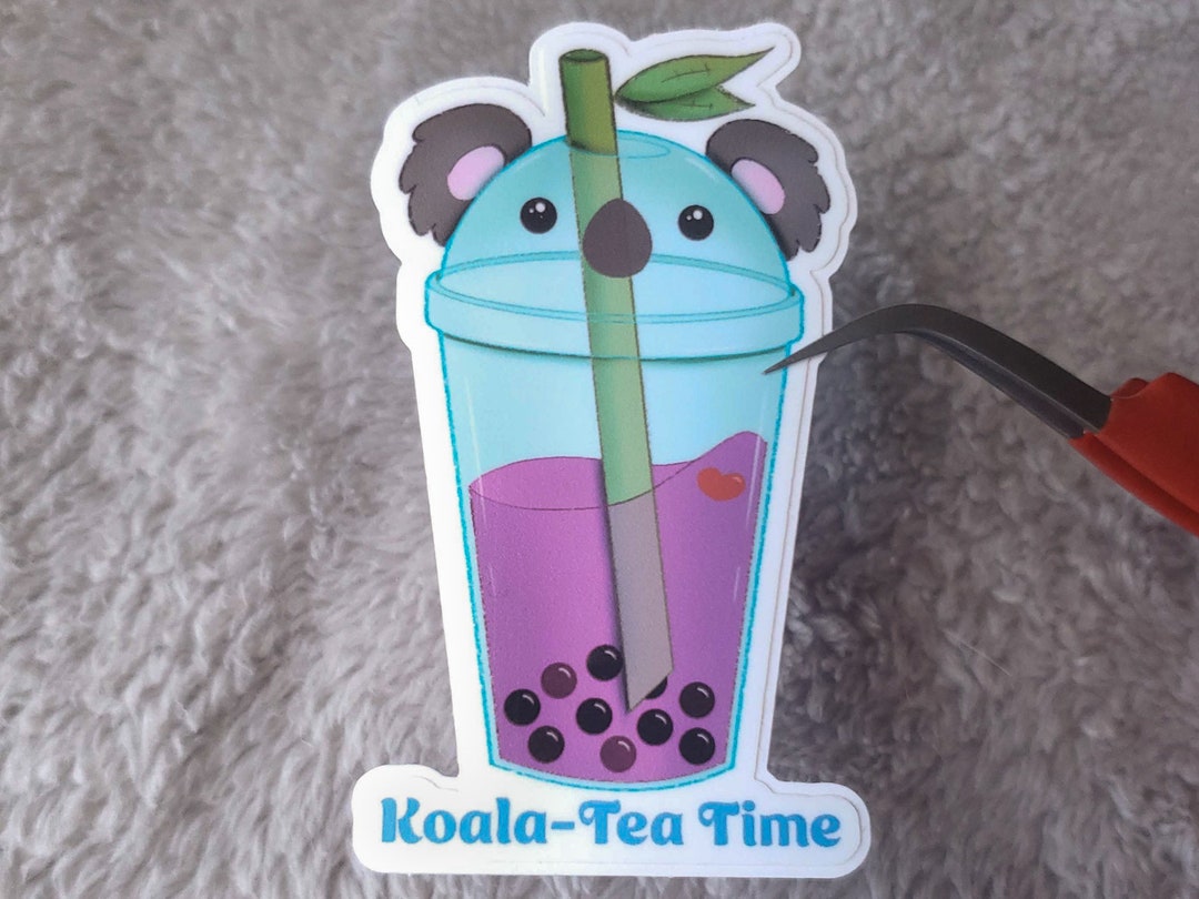 3" Koala-tea Time Glossy Vinyl Sticker | Cute Koala Boba Sticker ...