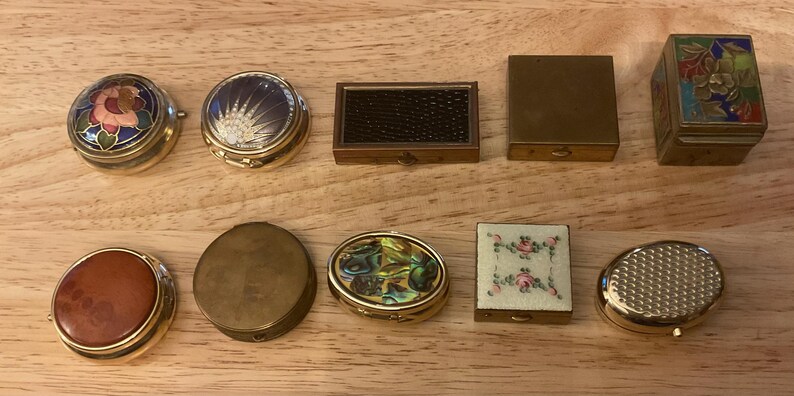 Vintage Pillboxes, Pill Tins, 1900s - 1990s, Various, 9 New Added - Etsy