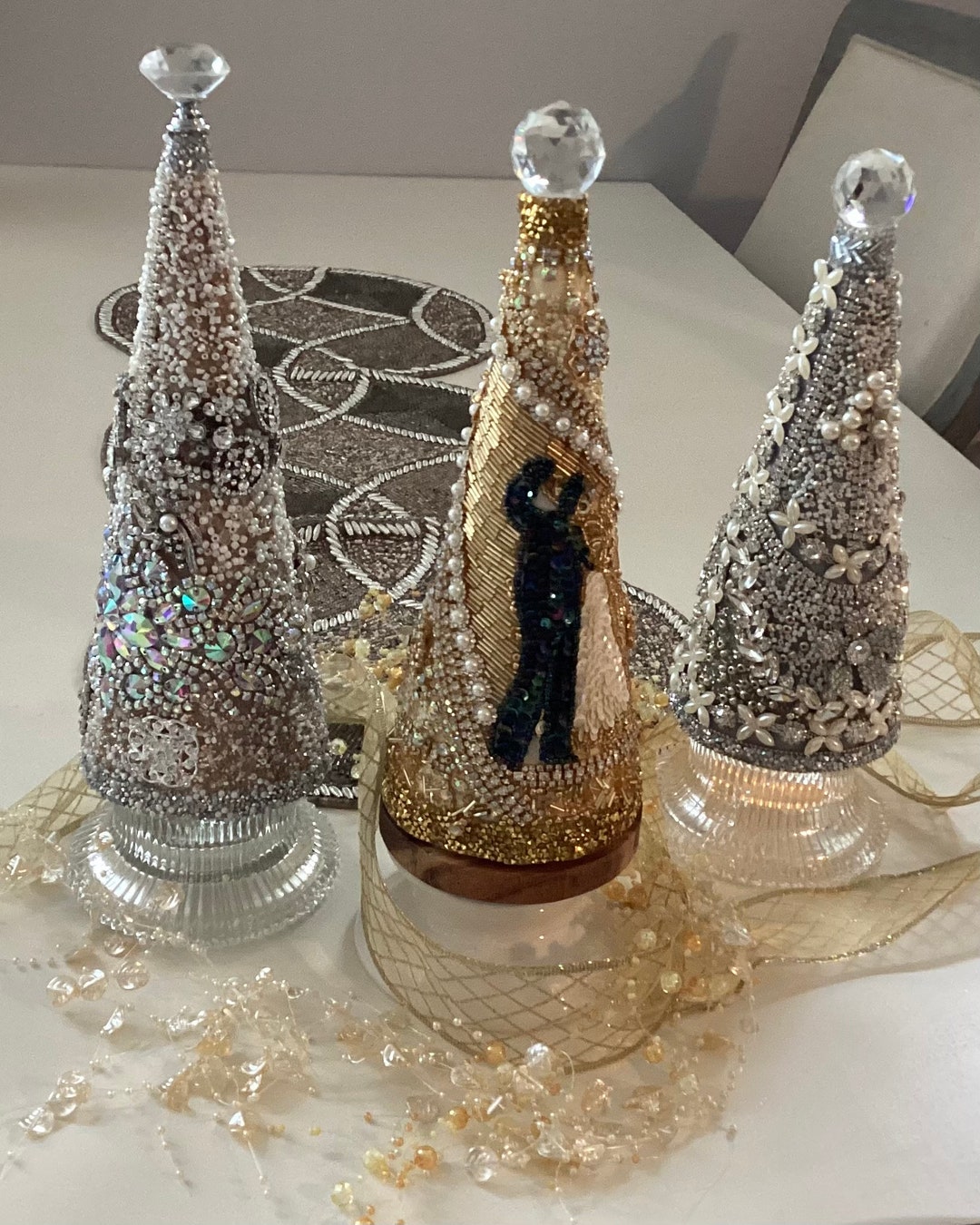 Jeweled 25th and 50th Anniversary Tree, Silver or Gold - Etsy