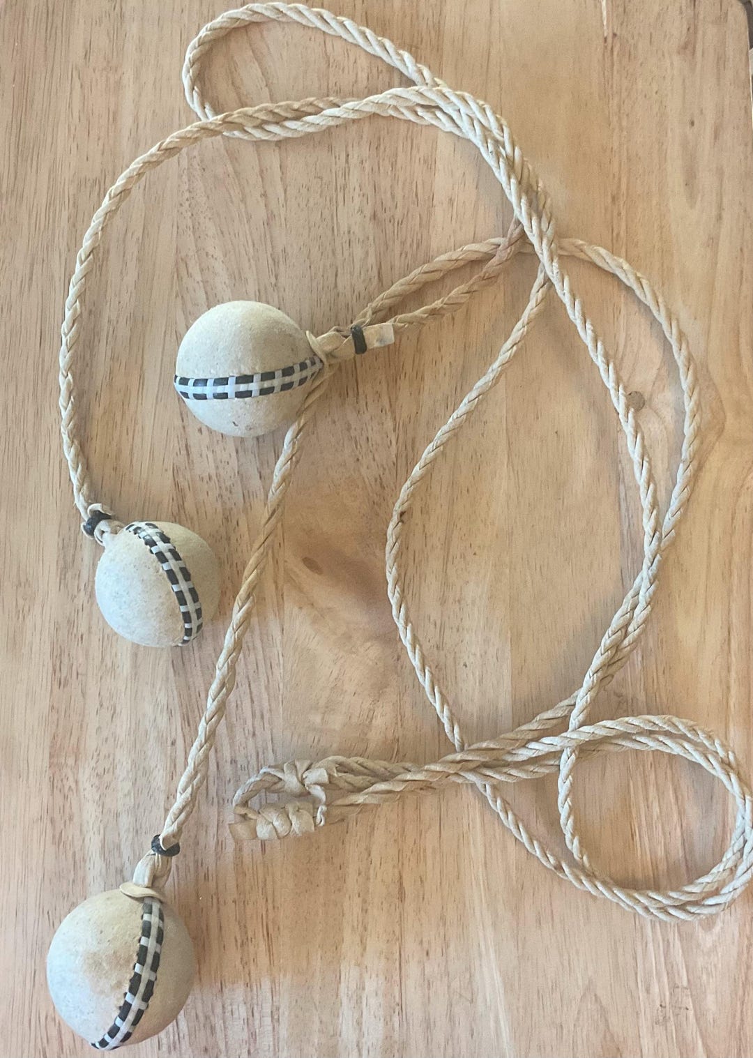 1970s Vintage Boleadora Argentina Balls, for Stock 3 Rawhide Leather ...