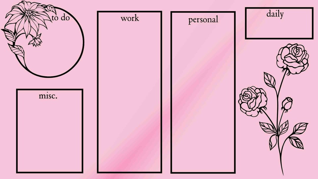 Pink Flower Organized Desktop Wallpaper - Etsy