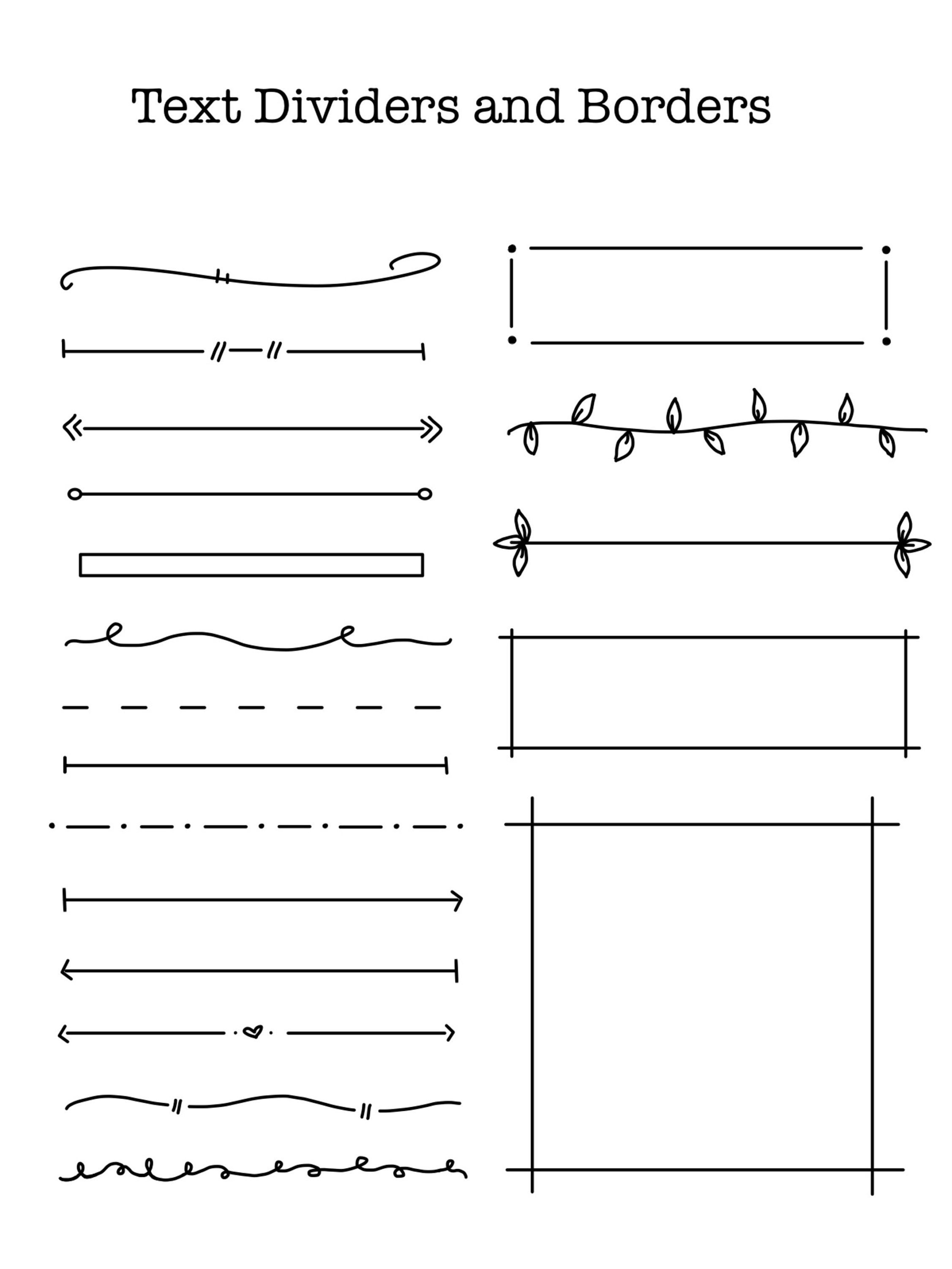 Text Dividers | Text Borders | Text Divider Clipart | Digital Download ...