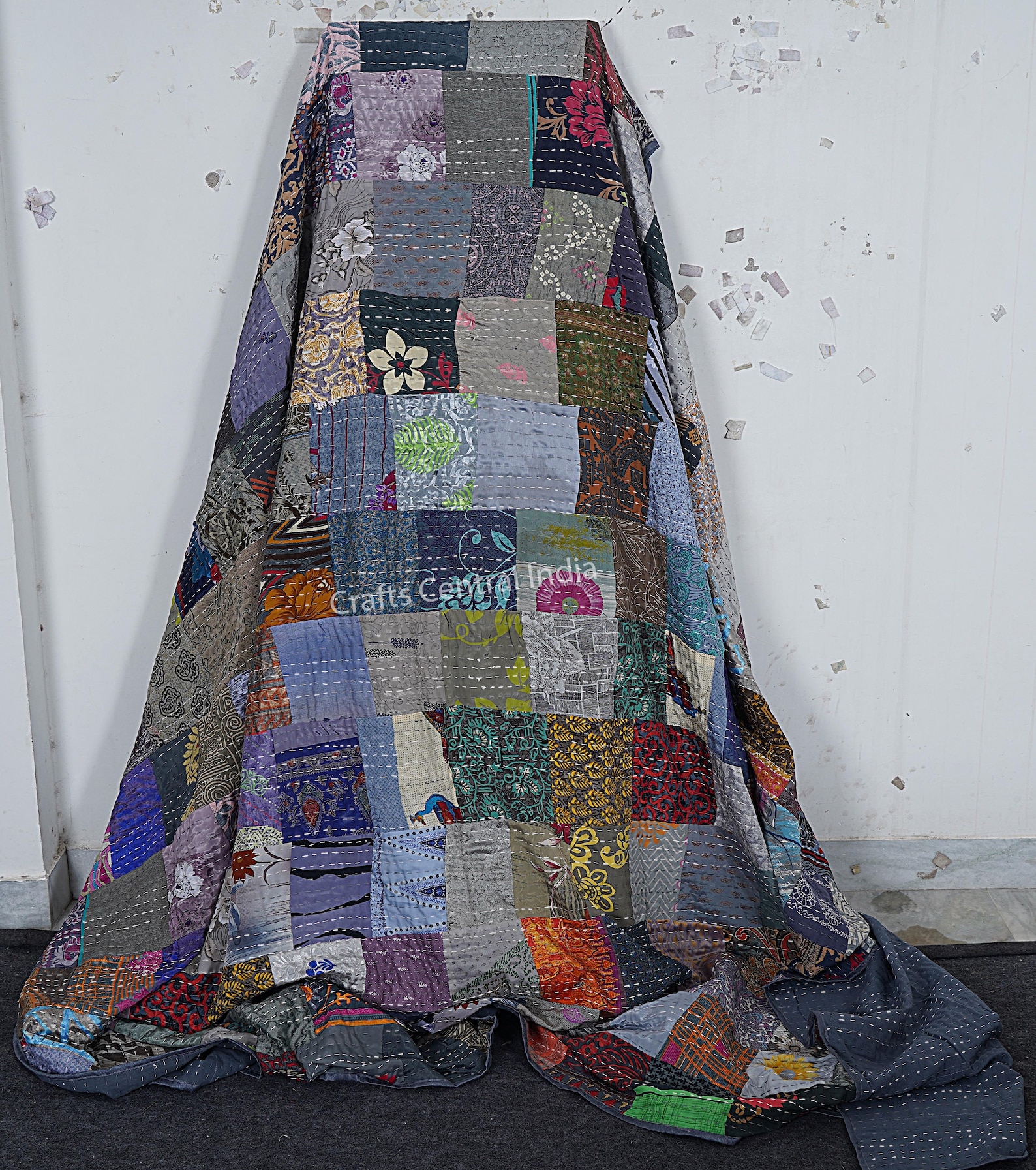 Bohemian Patchwork Quilt Kantha Quilt Handmade Vintage Quilts Boho King ...
