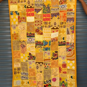 Patchwork Wall Hanging Tapestry, Vintage Handmade Bohemian Wall Tapestry Art, Wall Decor Living ...