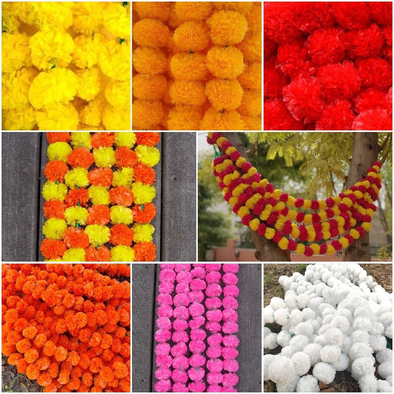 Indian Artificial Decorative Marigold Flowers Garland Strings - Etsy