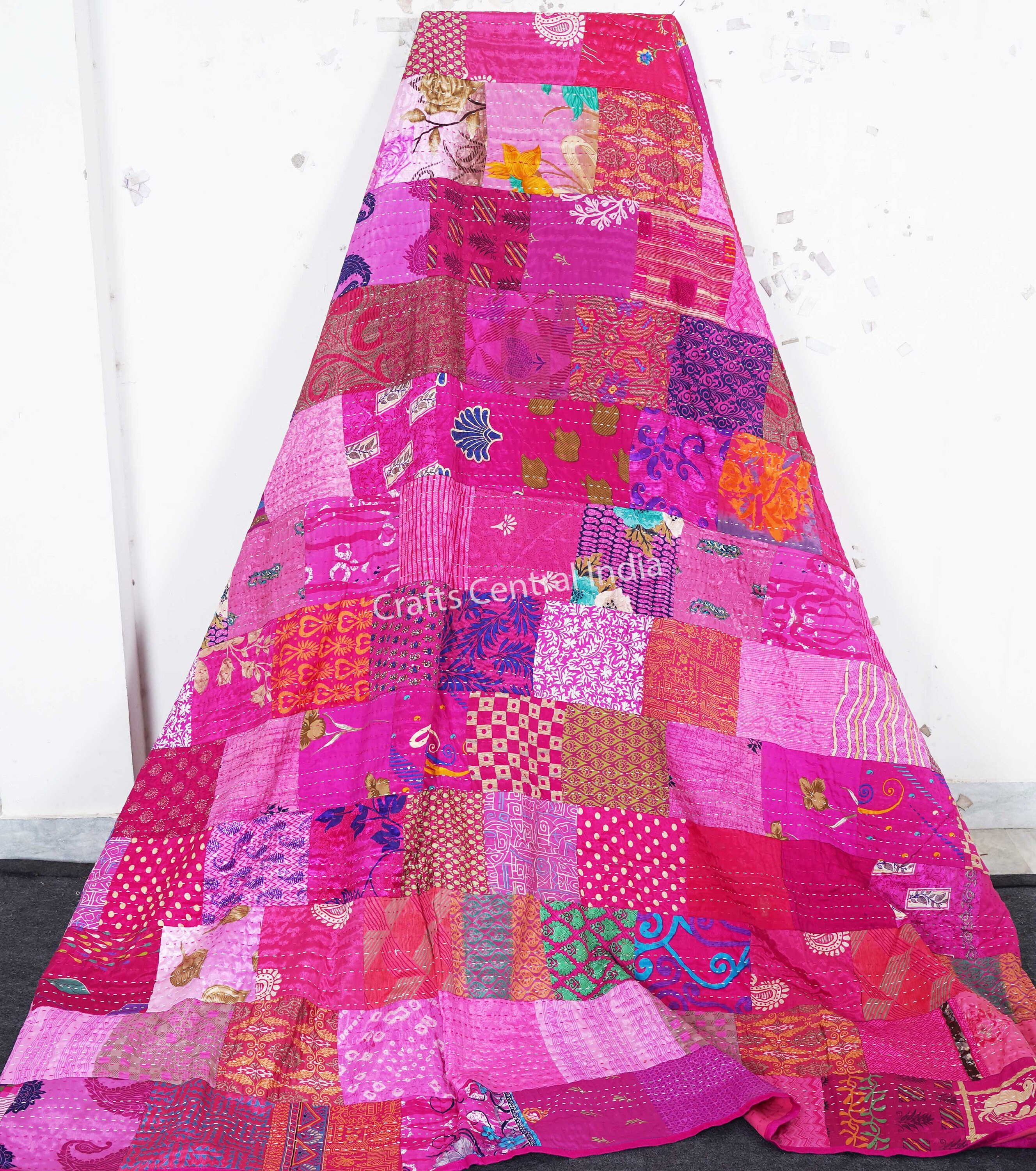 Bohemian Patchwork Quilt Kantha Quilt Handmade Vintage Quilts Boho King ...