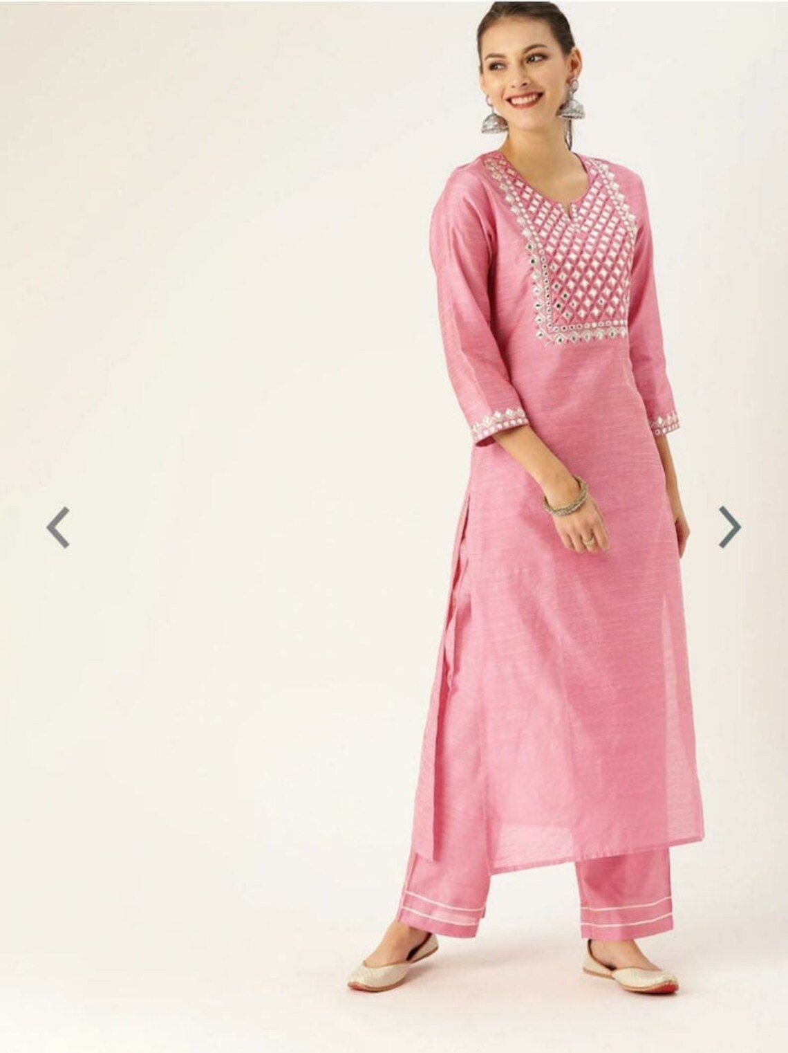 Couleur rose indien Kurti Set With Pent palazo Femmes Ethnique | Etsy